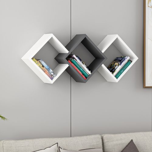 Galaxy - White, Anthracite White Anthracite Wall Shelf