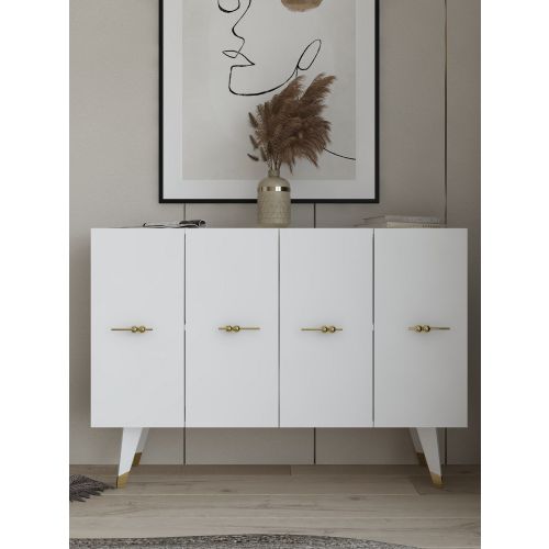 Quart Salkım - Gold, White Gold White Console