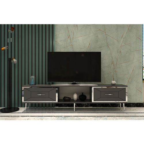 Arno - Anthracite, Silver Anthracite Silver TV Stand