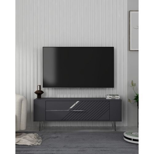 Retrolp5 - Anthracite, Silver Anthracite Silver TV Stand