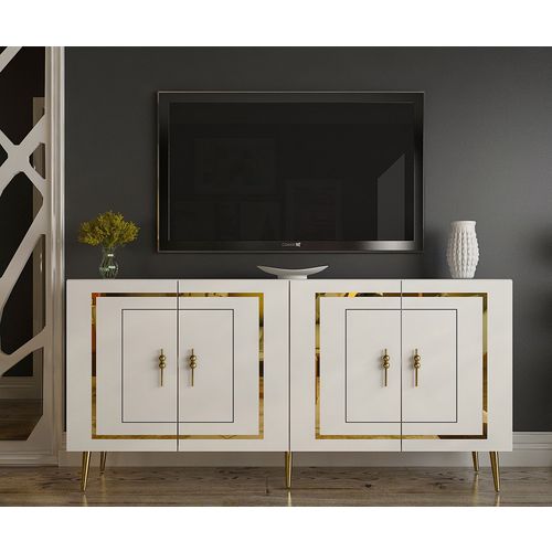 Piero KB150 - White, Gold White Gold Console