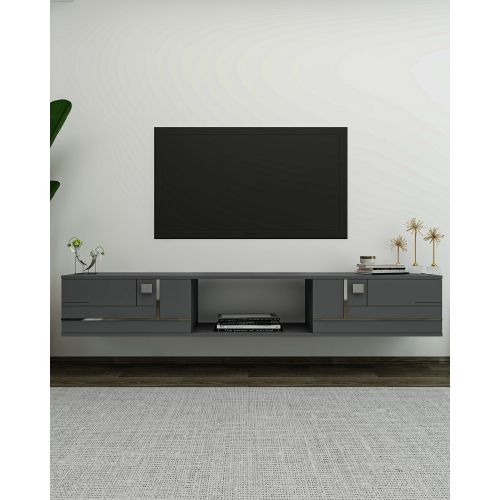Aredam - Anthracite, Silver Anthracite Silver TV Stand