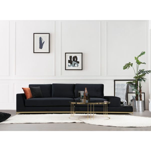 ATELIER DEL SOFA Trosed sa bočnim stočićem, crna