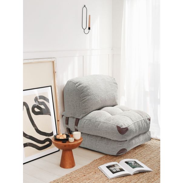 ATELIER DEL SOFA Fotelja na razvlačenje Fold Teddy, siva