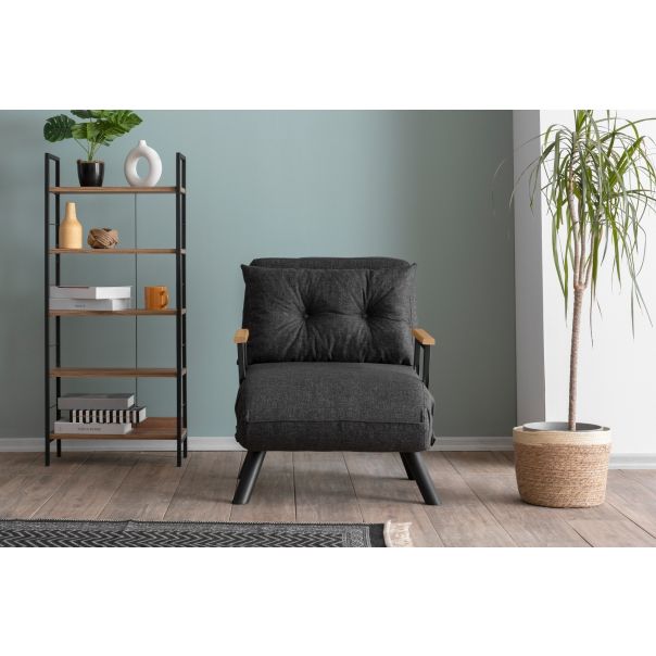 ATELIER DEL SOFA Fotelja na razvlačenje Sando Single, tamnosiva