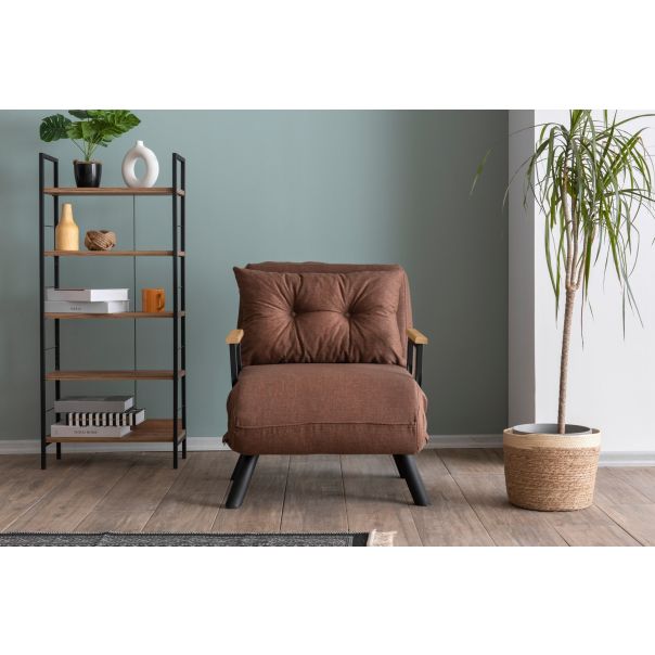 ATELIER DEL SOFA Fotelja na razvlačenje Sando Single, svetlobraon