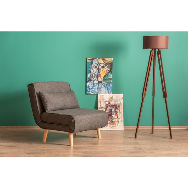 ATELIER DEL SOFA Fotelja na razvlačenje Folde Single, tamnosiva