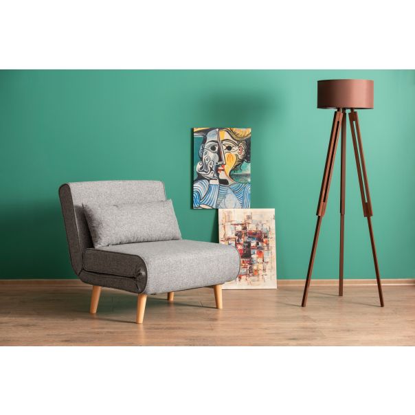 ATELIER DEL SOFA Fotelja na razvlačenje Folde Single, svetlosiva