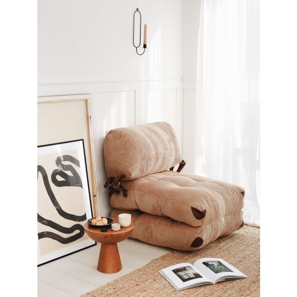 ATELIER DEL SOFA Fotelja na razvlačenje Fold Kadife, krem