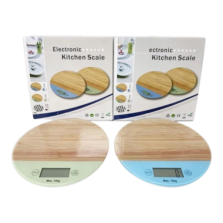 Elektronska digitalna kuhinjska vaga do 15kg – drveni dizajn YUK278-527