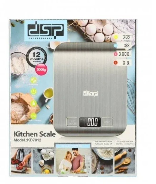 Digitalna kuhinjska vaga DSP KD7012 – Precizna vaga sa inox površinom do 5kg – ZU44654