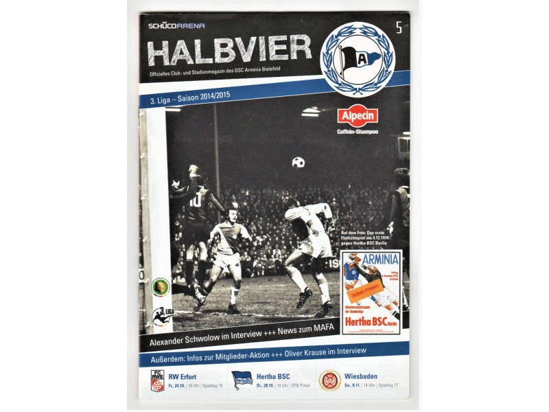 2014, ARMINIA BIELEFELD - HERTHA BERLIN! Program.