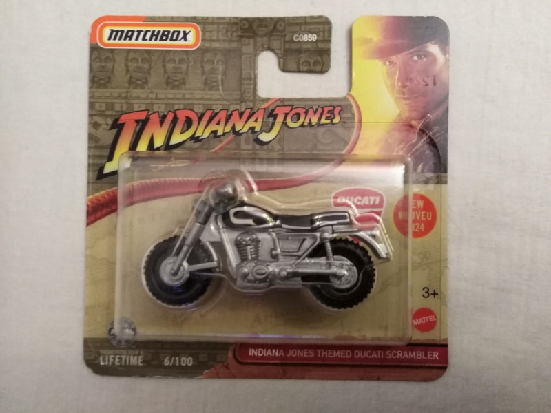 Matchbox, Indiana Jones themed Ducati Scrambler