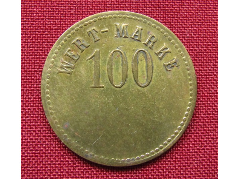 Žeton Token- 100 Pfennig Wert Marke Nemačka