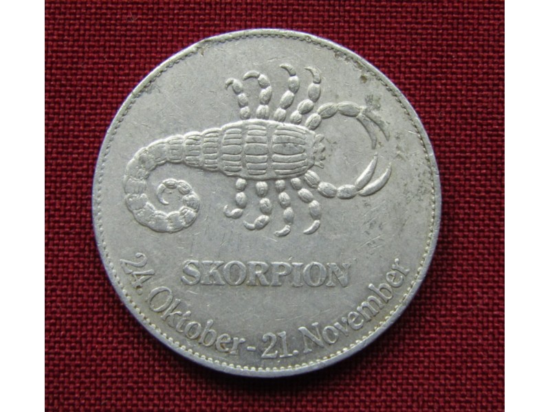 Žeton Novčić Za Sreću Horoskopski Znak Škorpija Nemačka