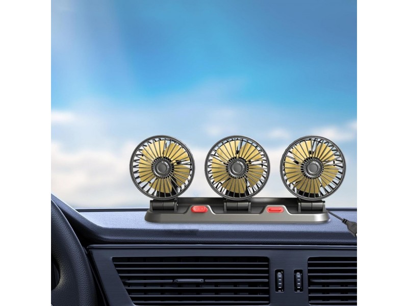 Trostruki ventilator za automobil 12V