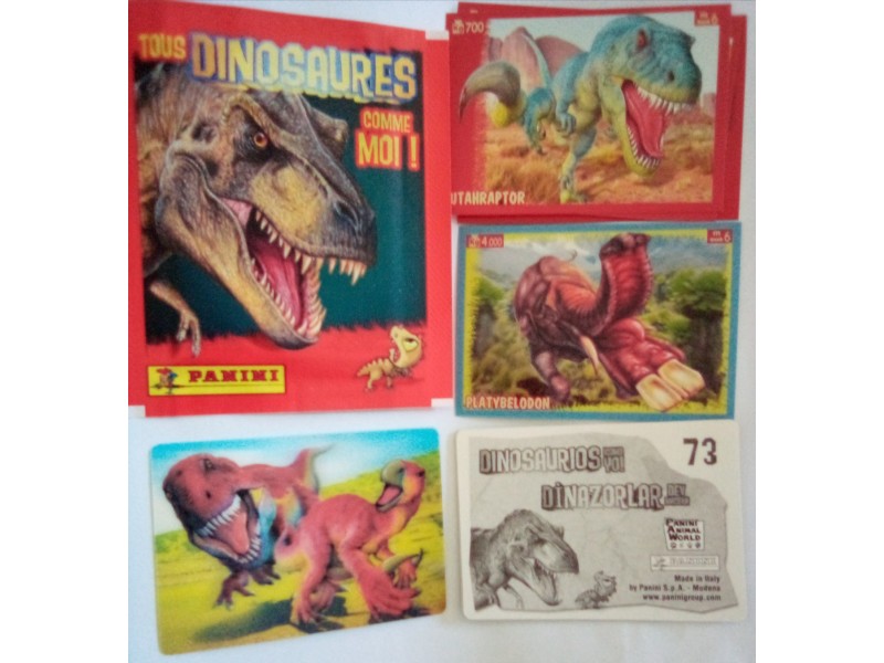 DINOSAURUS KAO JA Sličice i 3D kartice na komad MINT