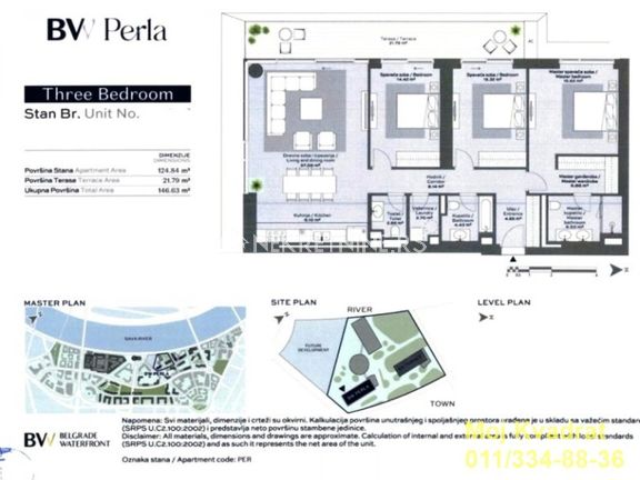 Savski venac, BW Perla - Hercegovačka, 147m2, Hercegovačka