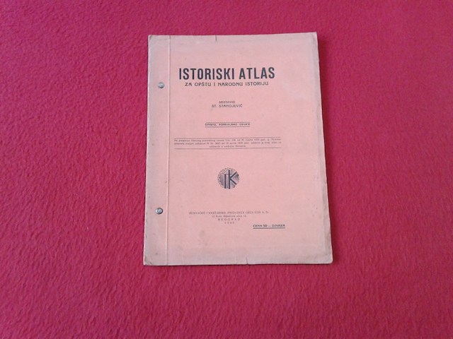 ISTORISKI ATLAS za opštu i narodnu istoriju (1940)