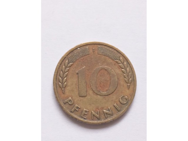 10 Pfennig 1950.g - J - Nemačka -