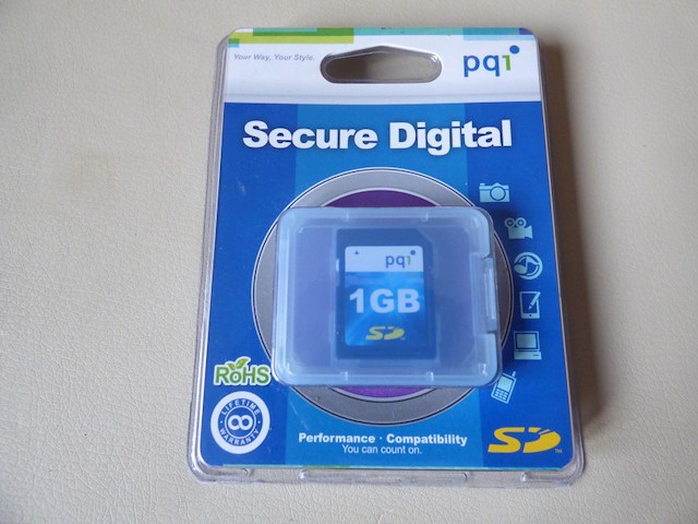 PQI - nekorišćena SD memorijska kartica 1GB