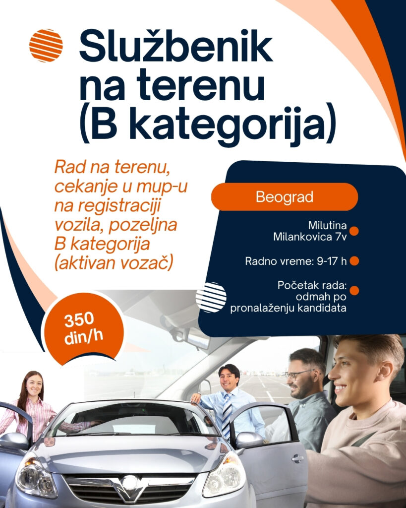 Službenik Na Terenu (B Kategorija) Privremeni poslovi