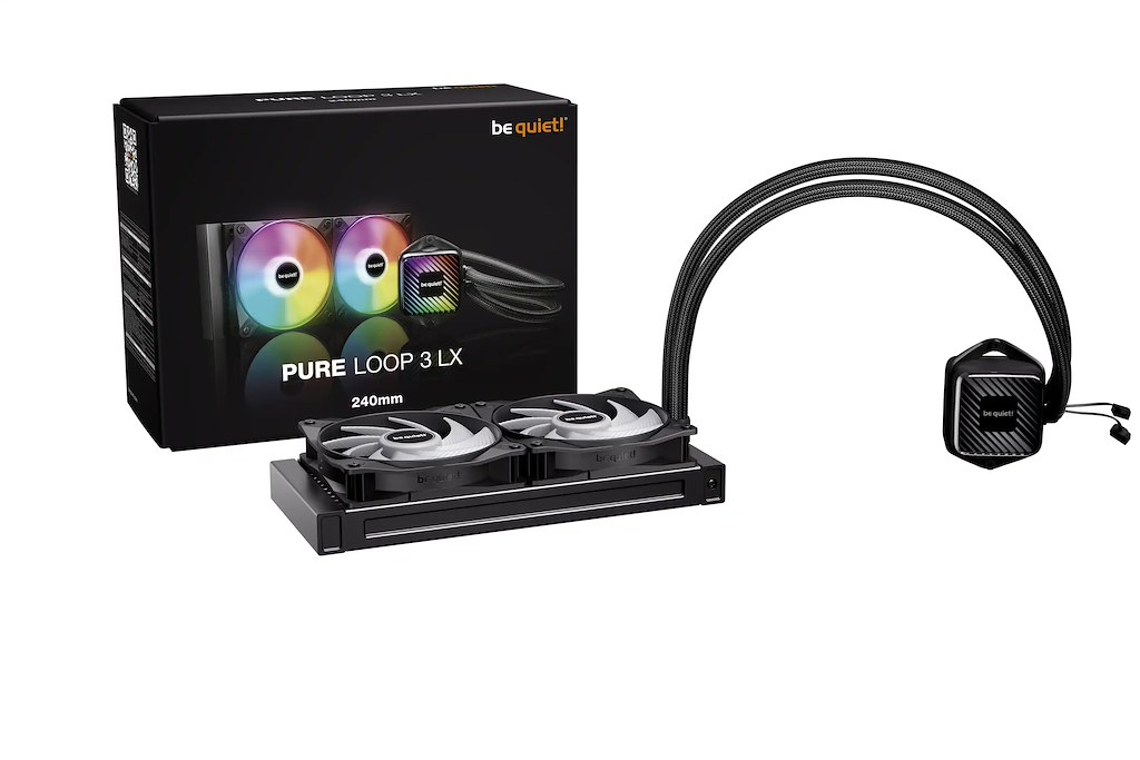be quiet! PURE LOOP 3 LX, 240mm [LGA-1851 & AM5], PWM pump, Two Light Wings LX PWM fan 120mm, ARGB Cooling Block, Easy-to-access refill port, Mounting set