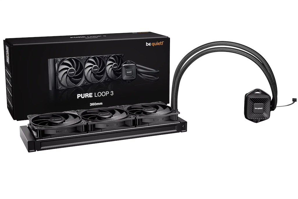 be quiet! PURE LOOP 3, 360mm [LGA-1851 & AM5], PWM pump, Three Pure Wings 3 PWM fan 120mm, Flexible sleeved tubes, Easy-to-access refill port, Mounting set