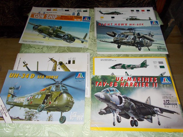 Italeri - isecene slike sa poklopaca kutija od maketa