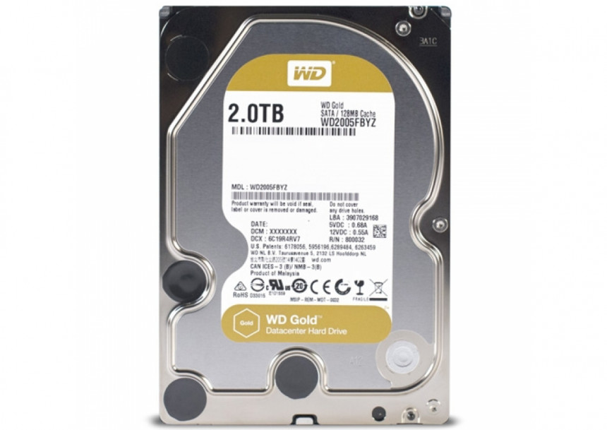 HDD WD 2TB 7200rpm 128MB WD2005FBYZ Gold