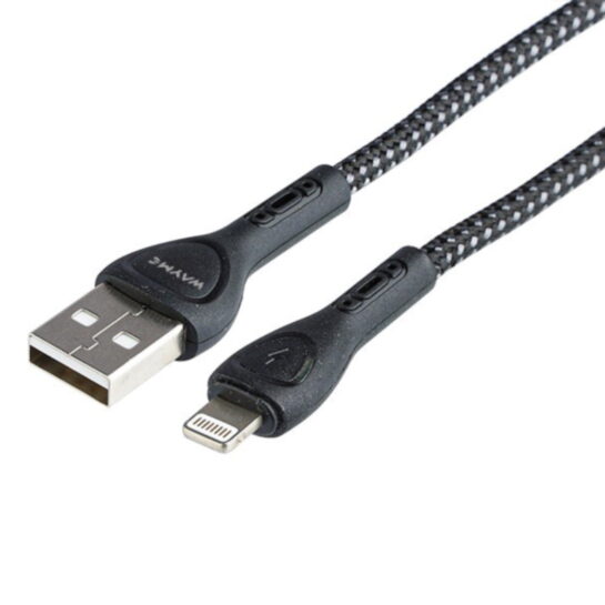 Kabel Lightning iPhone pleteni 2m sivi sa LED indikatorom – Carmotion 63037
