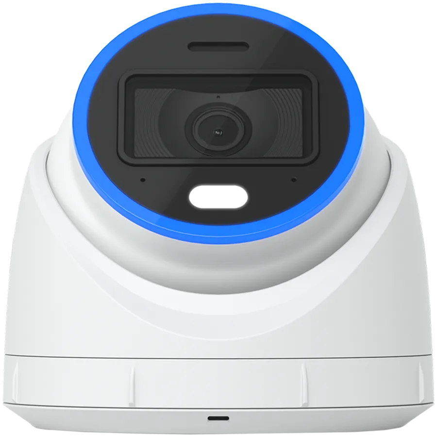 Ubiquiti UVC-G6-Turret-W All-weather, tamper-resistant 4K PoE camera with a 1/1.8" 8MP image sensor, Multi-TOPs AI Engine, and 3-axis manual adjustment for flexible installation