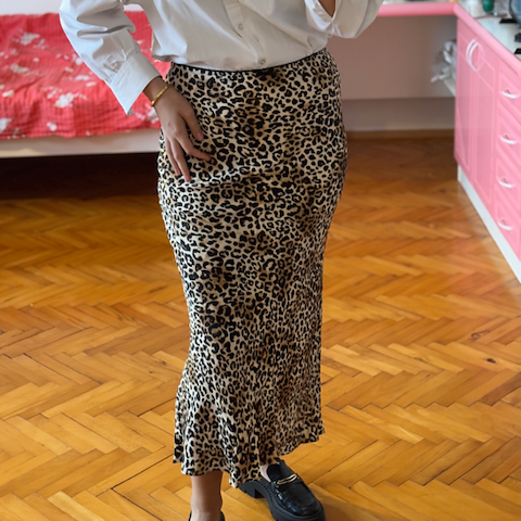 Bershka leopard midi suknja animal print