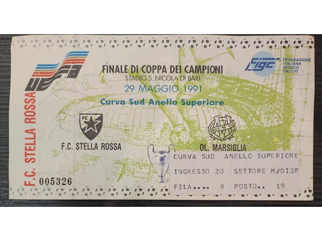 FUDBAL: CRVENA ZVEZDA - OLIMPIK 29.05.1991