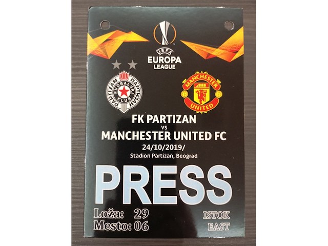 FUDBAL: PARTIZAN - MANCHESTER UNITED 24.10.2019 - AKRED