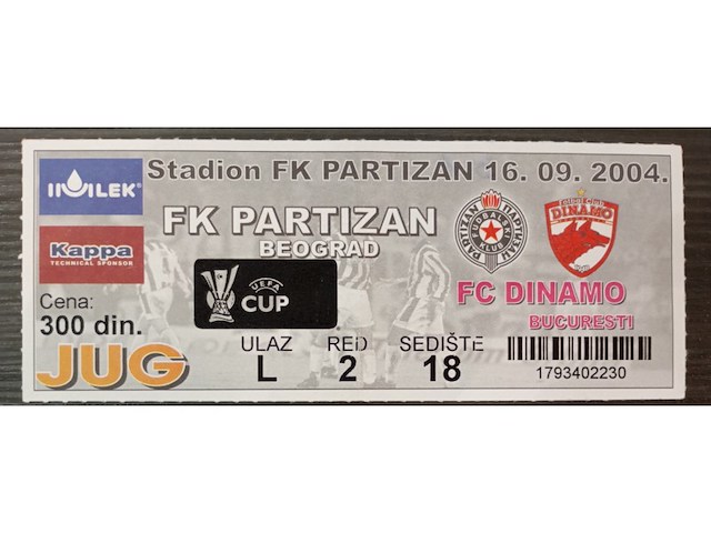 FUDBAL: PARTIZAN - DINAMO (Bukurest) 16.09.2004