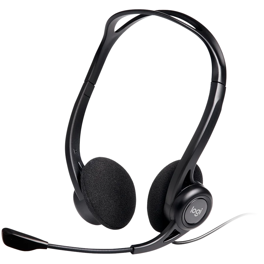 LOGITECH PC960 Corded Stereo Headset BLACK – USB