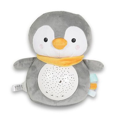 Moni Toys Noćna lampa i projektor sa belom bukom Snuggly Penguin