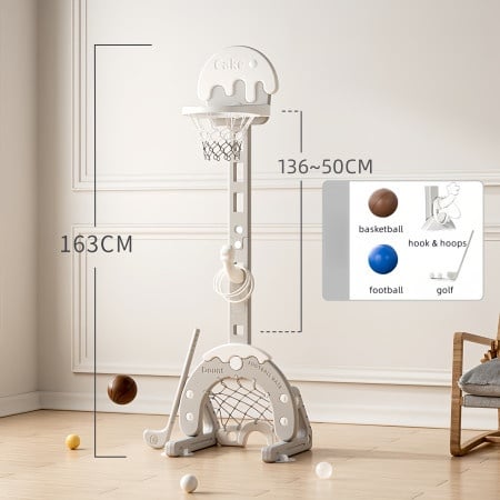 Dečiji multifunkcionalni koš Kolačić Sivi ( 11779 )