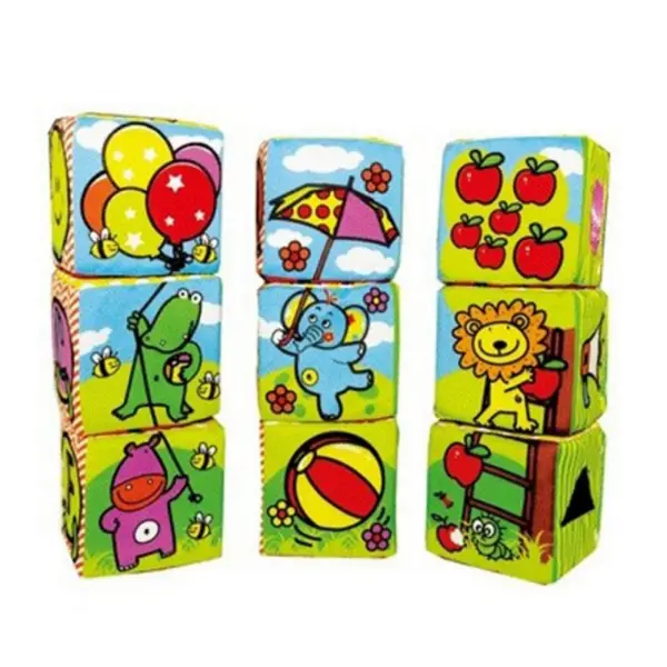 Plišane kocke za bebe 9 kom Biba Toys A014064