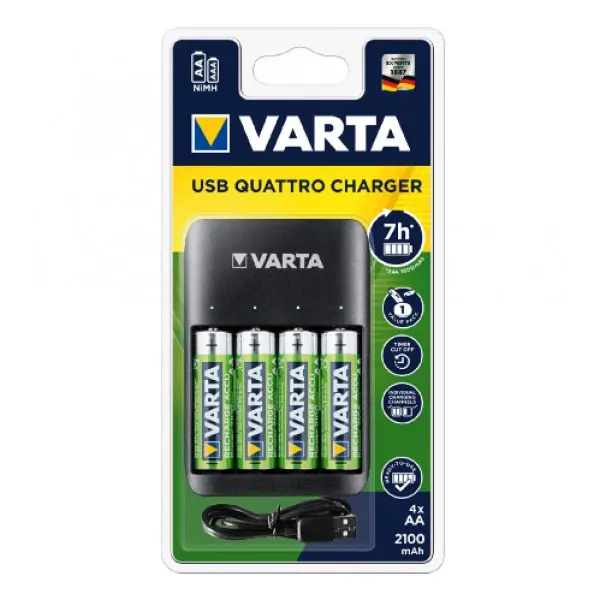 Punjač za baterije Varta Quatro AA/AAA + 4 x HR6 2100 mAh