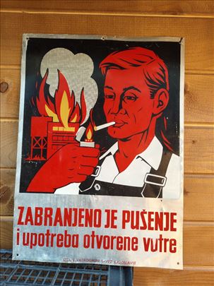 Zabranjeno pušenje Stara metalna tabla