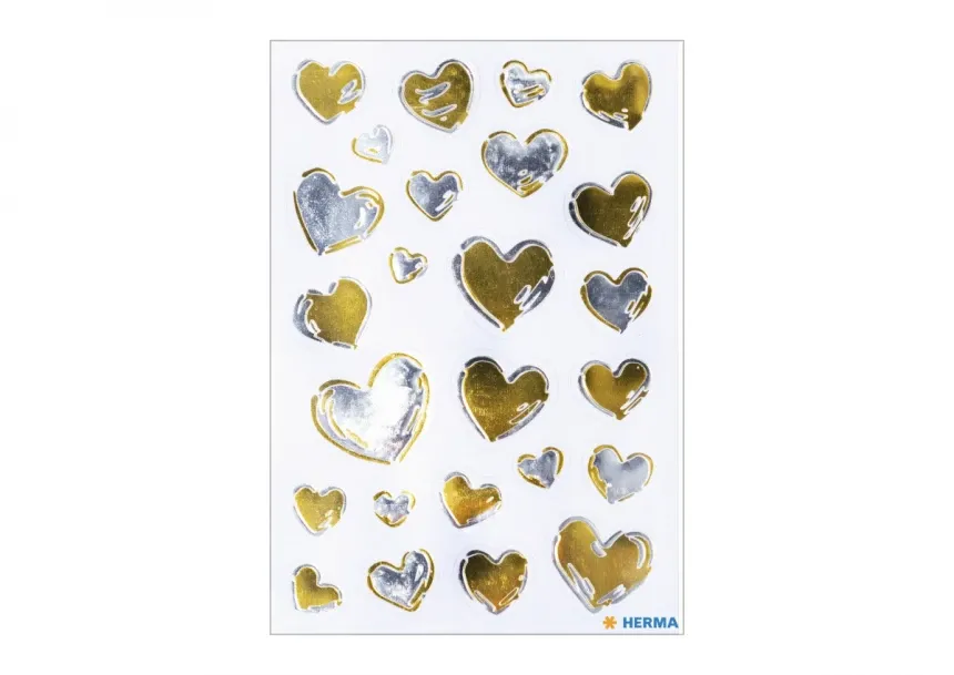 Stikeri CREATIVE HEARTS GOLD FOIL Herma 12SH15534