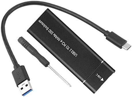 NVME SSD fioka, M.2 NVME to USB C Adapter crno kuciste, USB 3.1 Gen 2 (10 Gbps) za M2 PCIE SSD