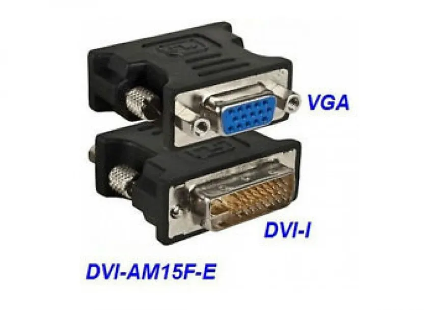 E-Green Adapter DVI-I (24+5) Dual Link (M) - VGA D-sub (F) crni
