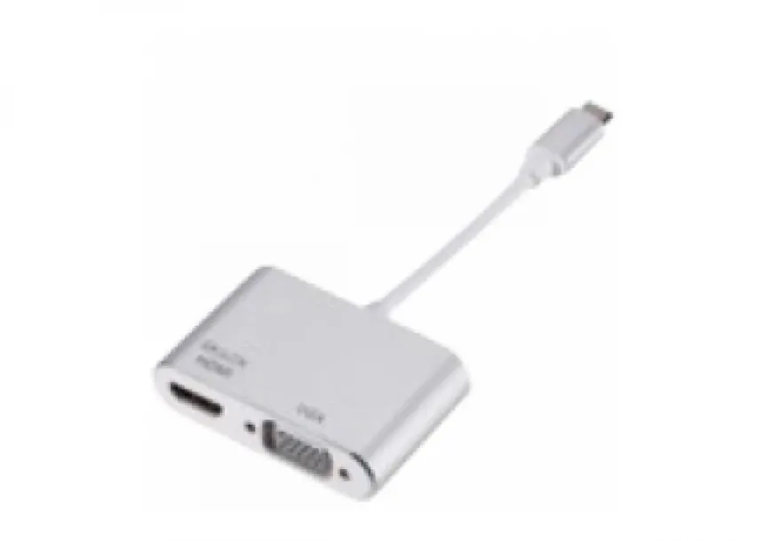 Adapter Stars Solutions USB-C na HDMI/VGA sivi
