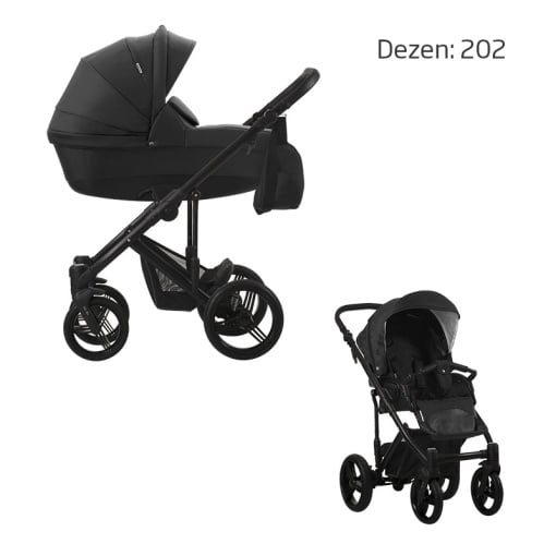 BEBETTO MAGNUM KOLICA ZA BEBE CRNI RAM, SET 2U1 202