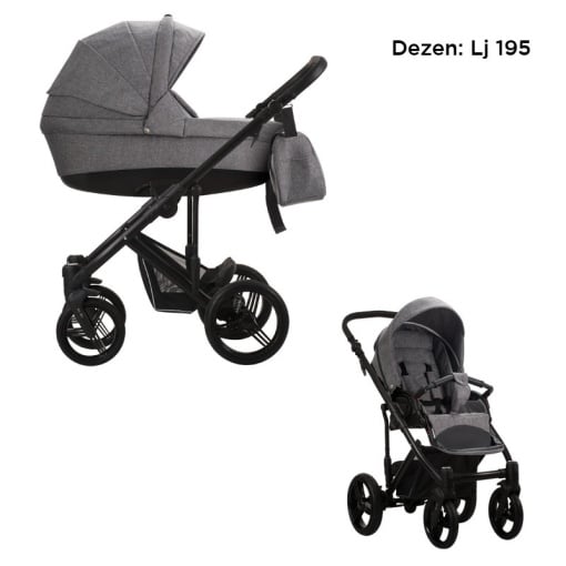 BEBETTO MAGNUM KOLICA ZA BEBE CRNI RAM, SET 2U1 LJ195
