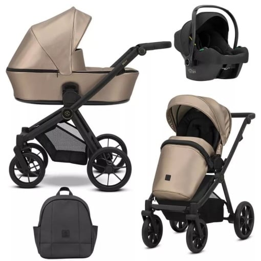 KUNERT BRAV KOLICA ZA BEBE SET 3U1 CRNI RAM DEZEN 13