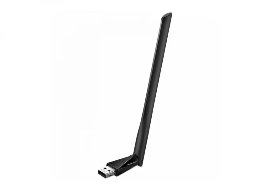 Mercusys MA30H AC1300 High Gain Wi-Fi USB Adapter, 400 Mbps at 2.4 GHz + 867 Mbps at 5 GHz, 1× High Gain External Antenna, USB 2.0, MU-MIMO, WPA3, Plug and Play, Adjustable Multi-Directional Antenna